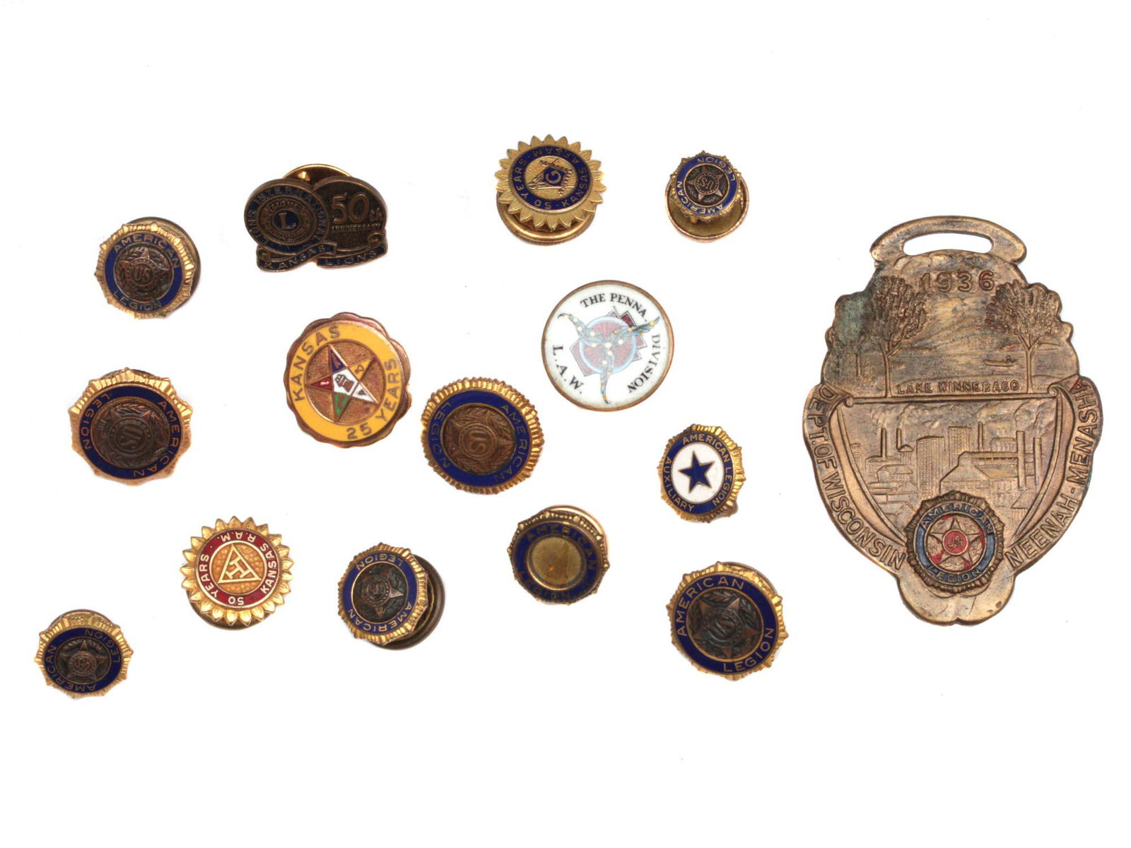 Fifteen Vintage Fraternal Organizations Pins