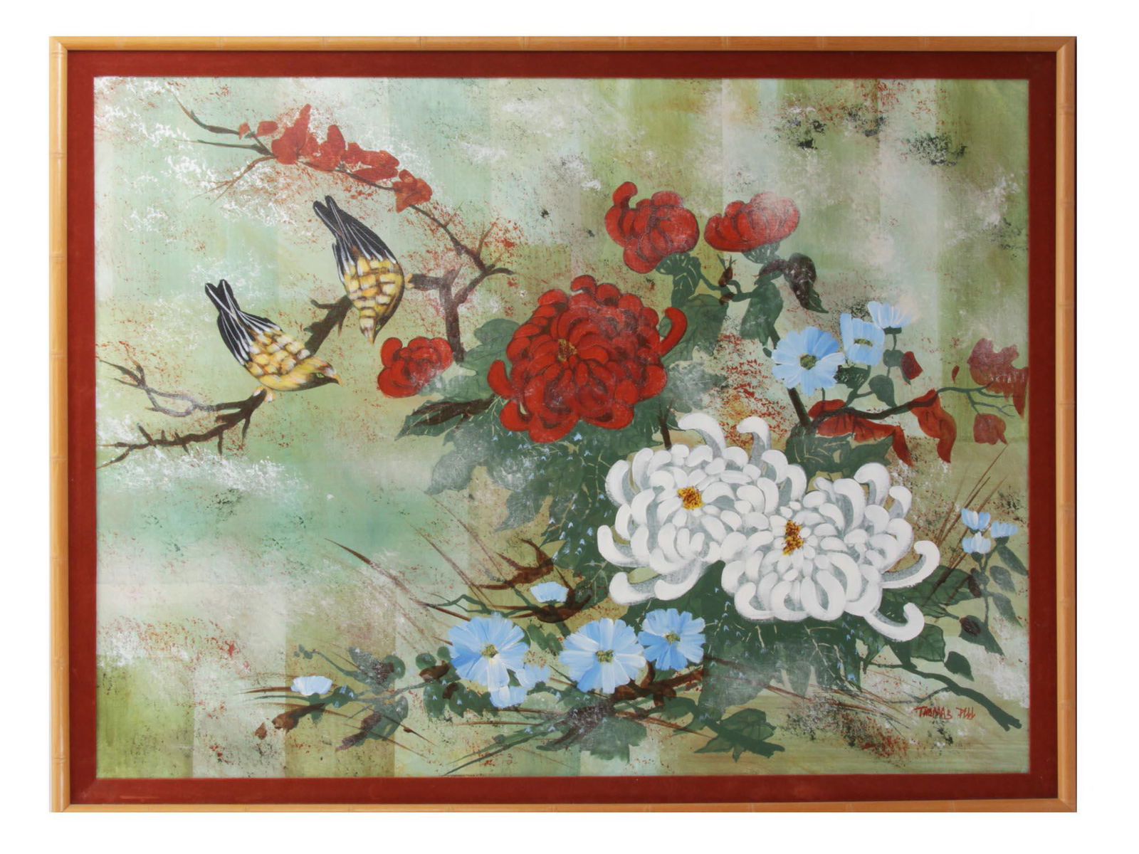 A Vintage Oil Painting On Canvas By Thomas Pell