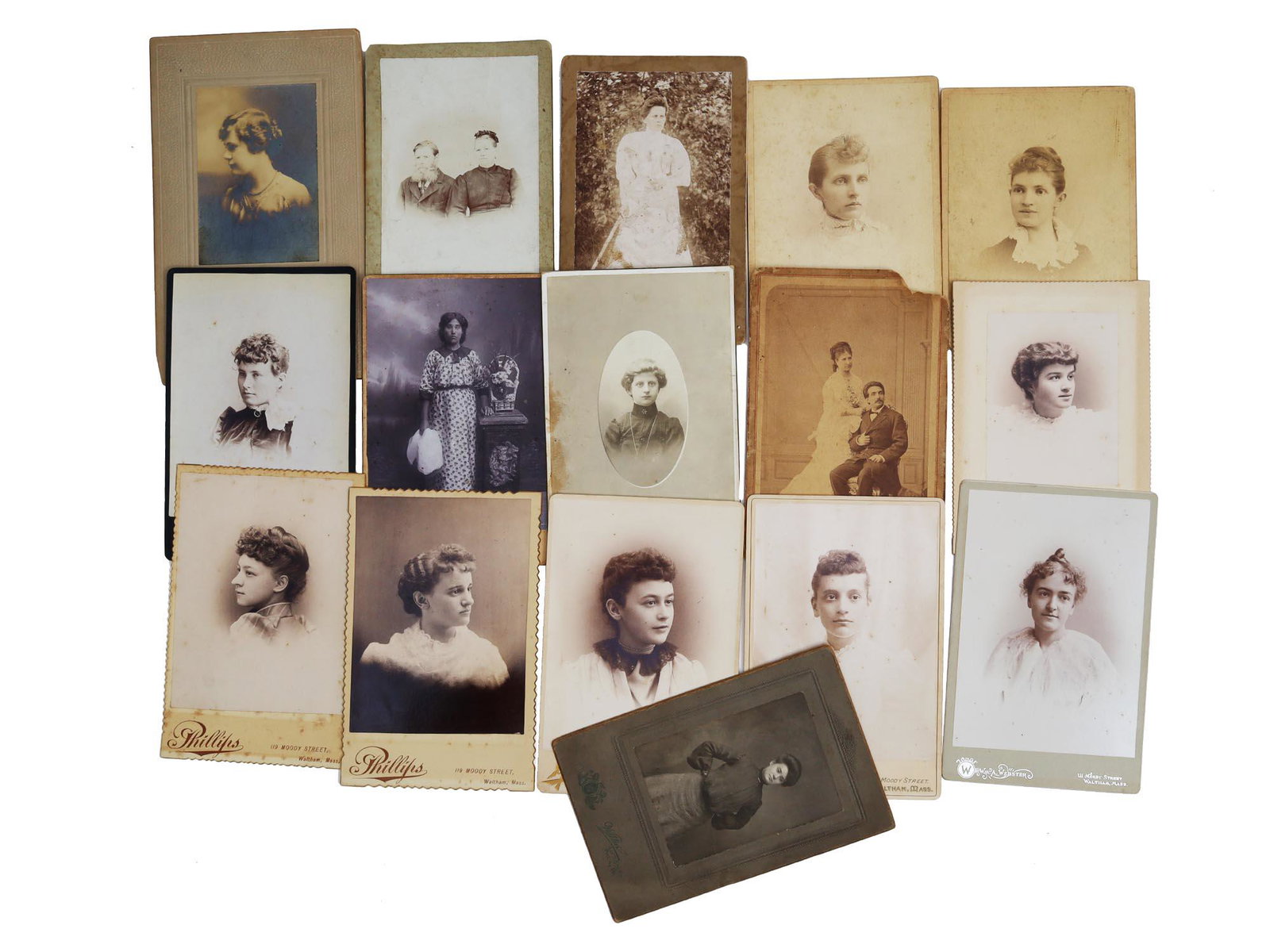 A Set Of 16 Victorian Cabinet Cards Photographs
