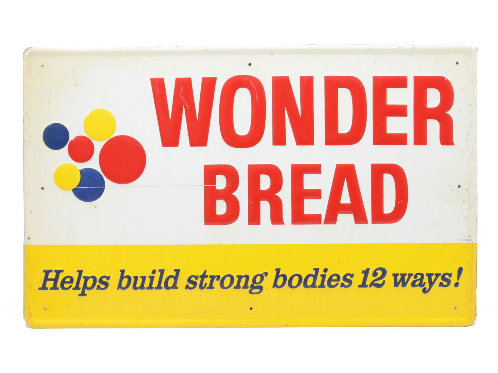 A Vintage Wonder Bread Tin Advertising Sign