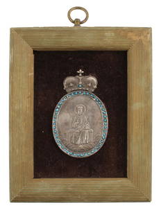 Antique Russian Rare Christ Enthroned In His Glory Icon