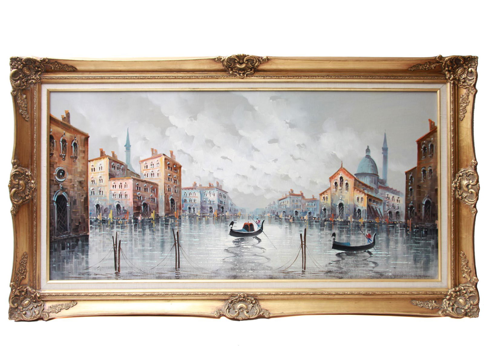 An Italian Oil Painting Venice By Antonio Devity