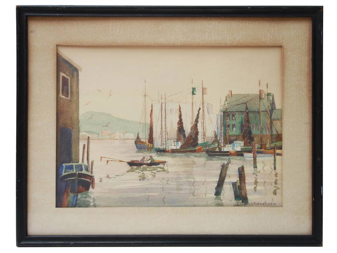 A Watercolor Painting Signed By C Christophersen