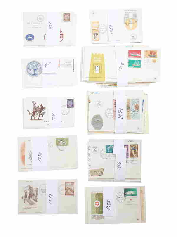 VINTAGE ISRAEL FIRST DAY COVERS FROM 1949 TO 1959 (#0099) on Jan 15 ...