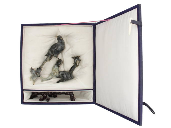 A Vintage Chinese Carved Jade Bird Figurine