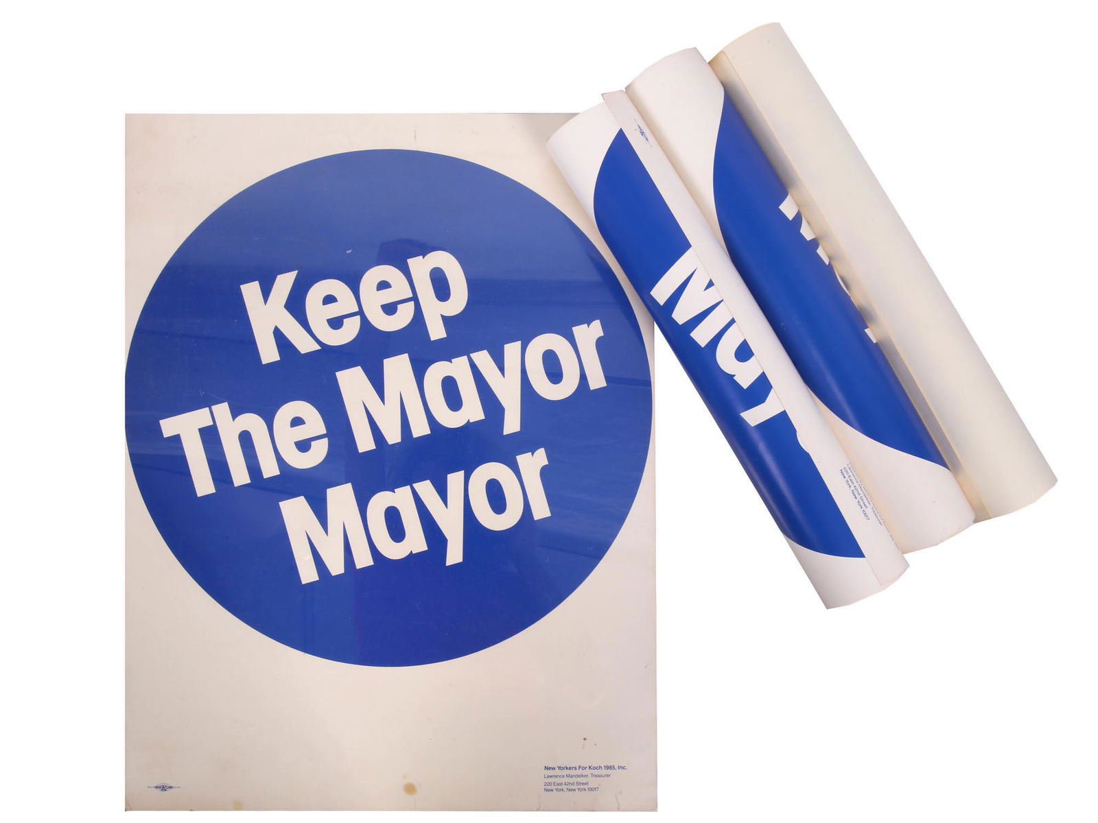 VINTAGE WHITE AND BLUE KEEP THE MAYOR POSTERS (#0045) on Feb 12, 2022 ...