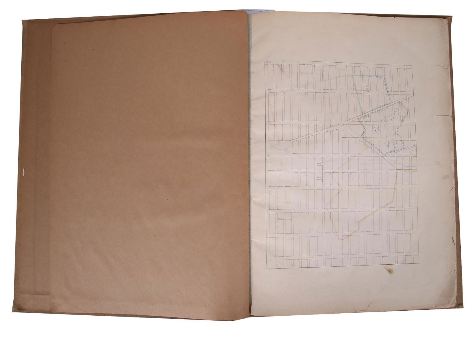 Vintage Hand Drawn Plan For Parcellation Of Nyc