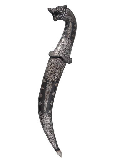 INDO PERSIAN MUGHAL DAMASCUS ANIMAL HANDLE DAGGER (#0416) on Mar 12 ...