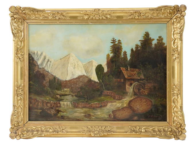 ATTR TO JOSEPH JANSEN OIL PAINTING OF LANDSCAPE (#0084) on Apr 23, 2022 ...