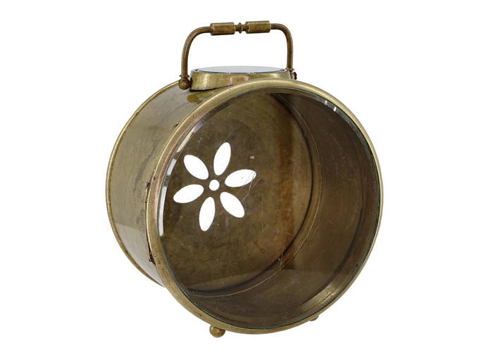 Antique Brass Alarm Clock Case With Floral Design