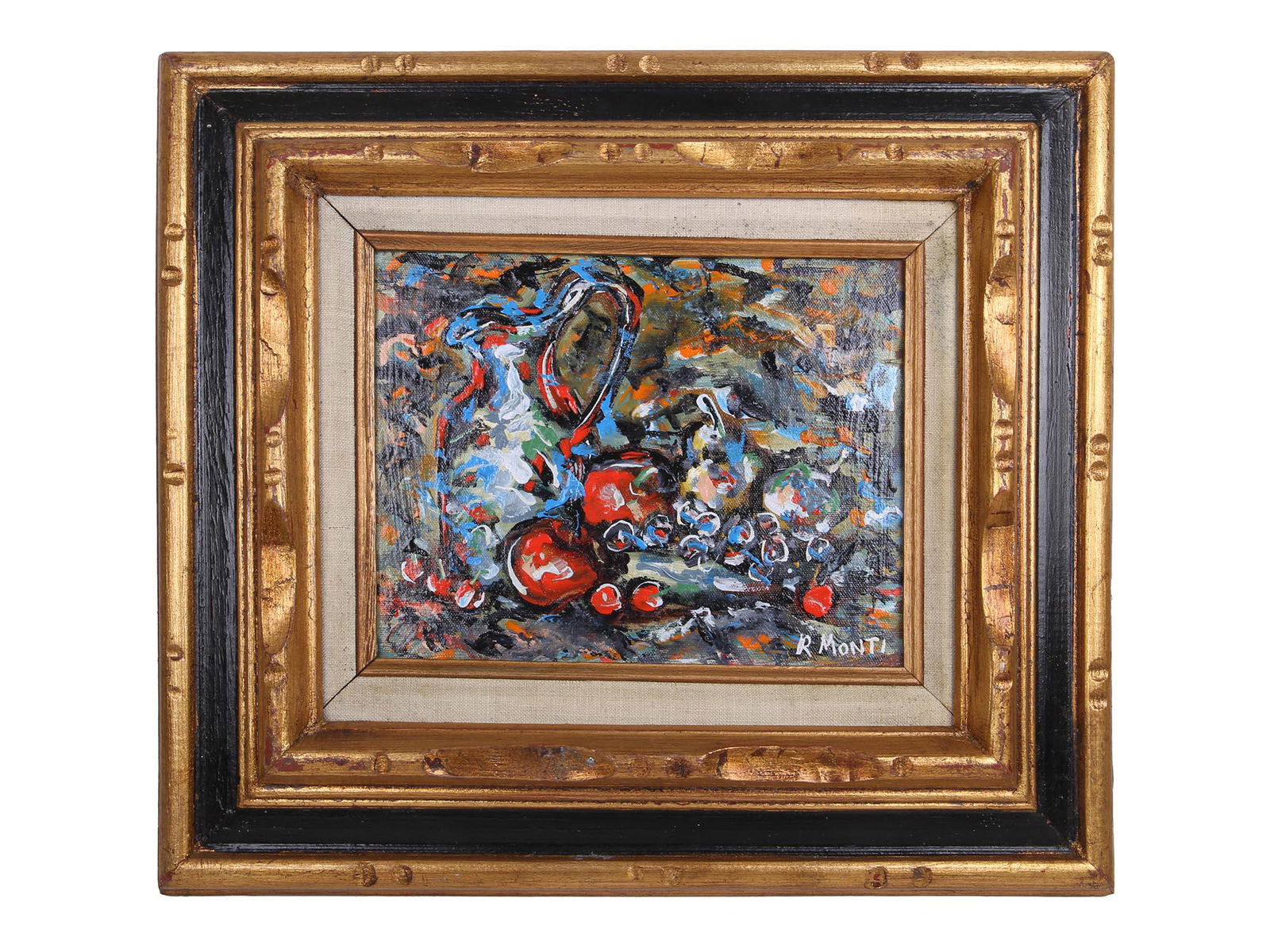 Mid Century Abstract Oil Painting By Rocco Monti