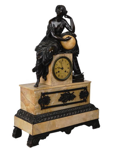 ANTIQUE BRONZE AND SIENNA MARBLE MANTEL CLOCK (#0356) on May 28, 2022 ...