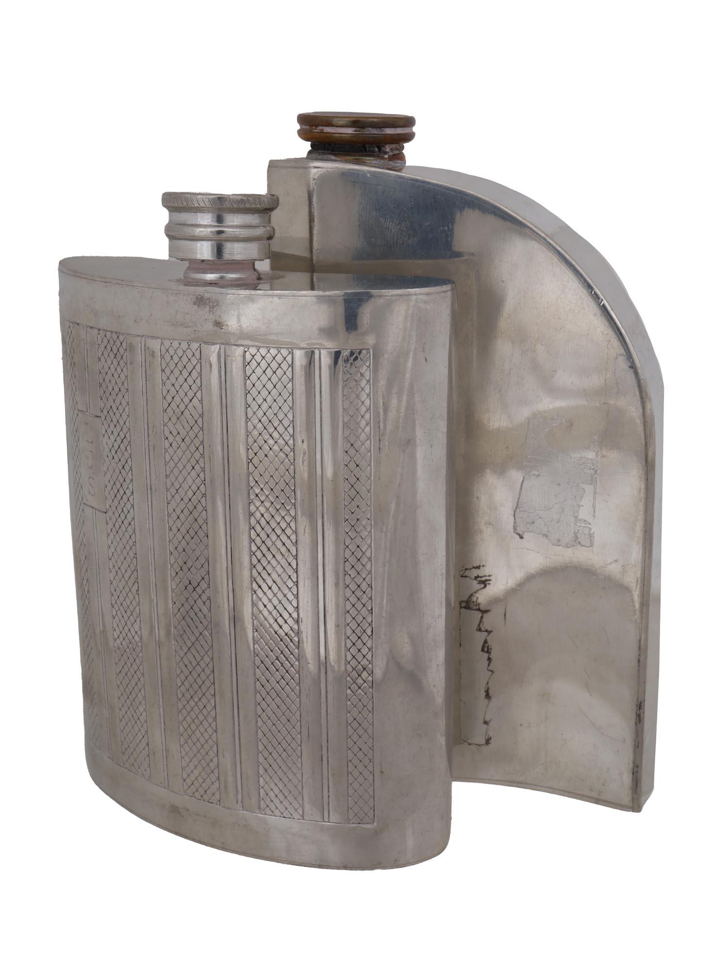 Vintage Pinder Bros Silver Plated Whisky Flasks