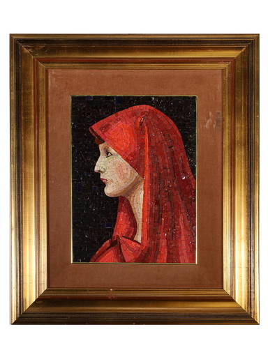 Antique Vatican Mosaic Portrait Of Santa Fabiola