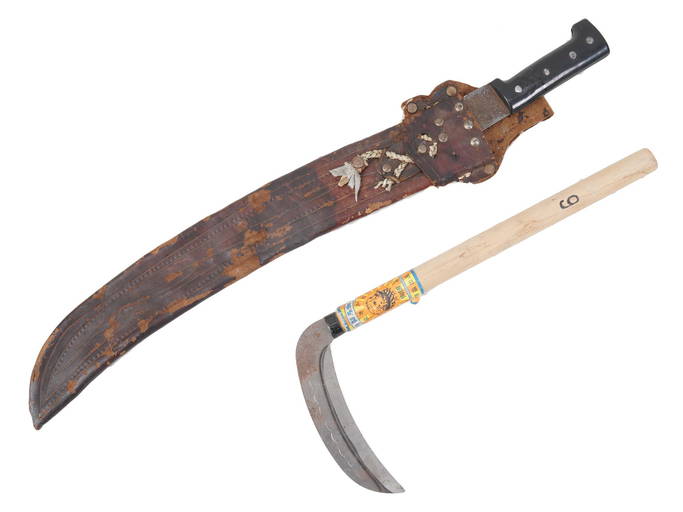 VINTAGE MACHETE AND JAPANESE KAMA SICKLE - Oct 15, 2022 | Antique Arena ...
