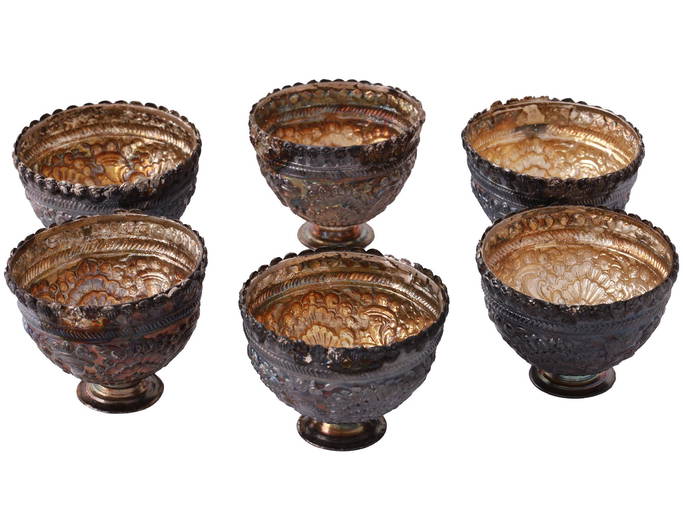 SET OF SIX OTTOMAN ZARF COFFEE CUPS WITH CHASING (#0145) on Nov 05 ...