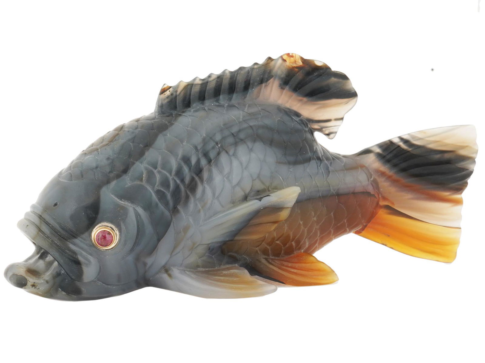 RUSSIAN HAND CARVED AGATE STONE CARP FISH FIGURE - Nov 12, 2022 ...