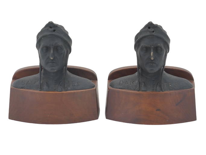 TWO ANTIQUE POMPEIAN BRONZE DANTE BUST BOOKENDS (#0357) on Dec 24, 2022 ...