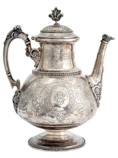 ANTIQUE 19 C STERLING SILVER TEAPOT WITH MONOGRAM (#0287) on Jan 07 ...
