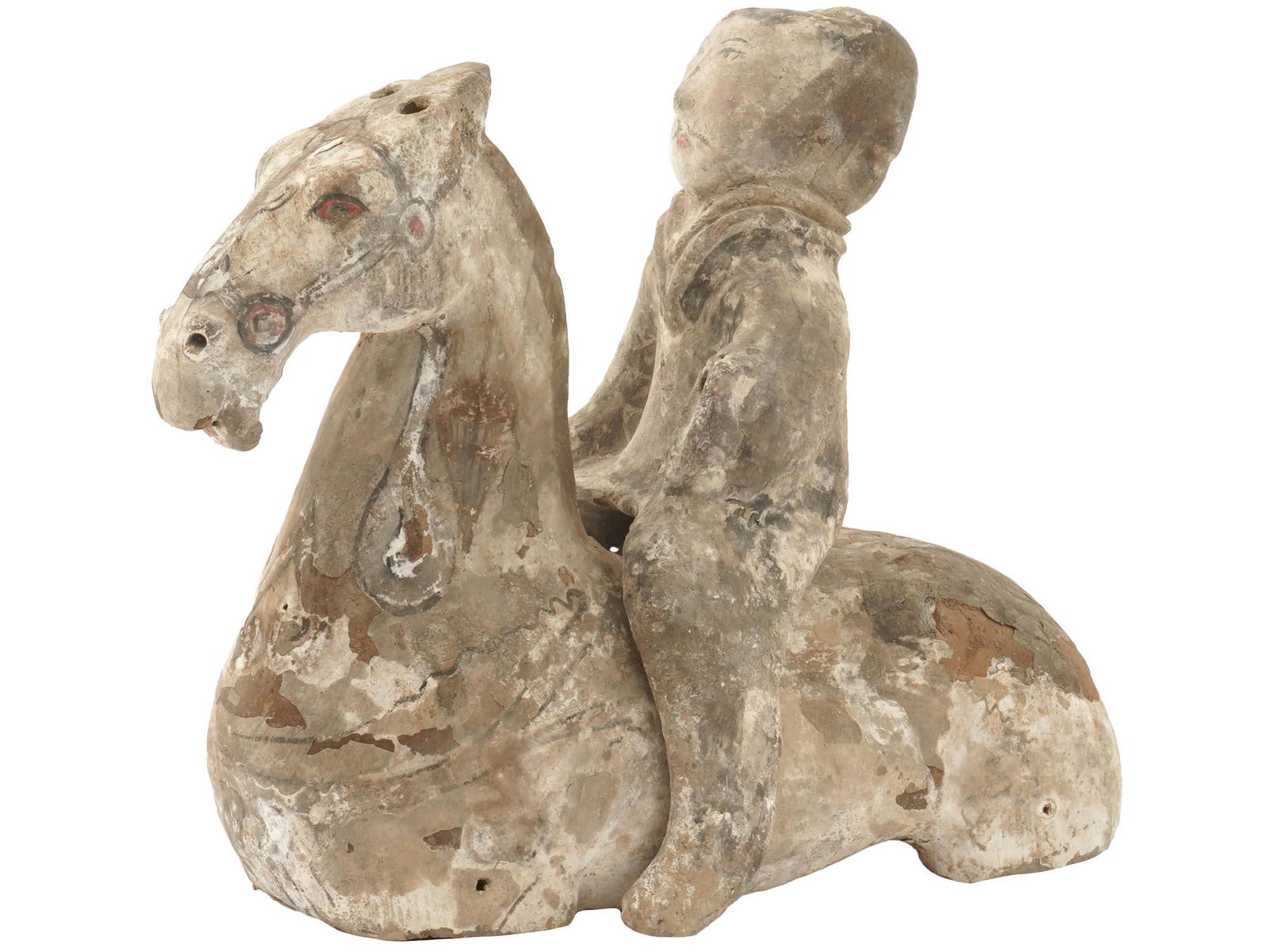 Ancient Han Dynasty Warrior Pottery Tomb Figure