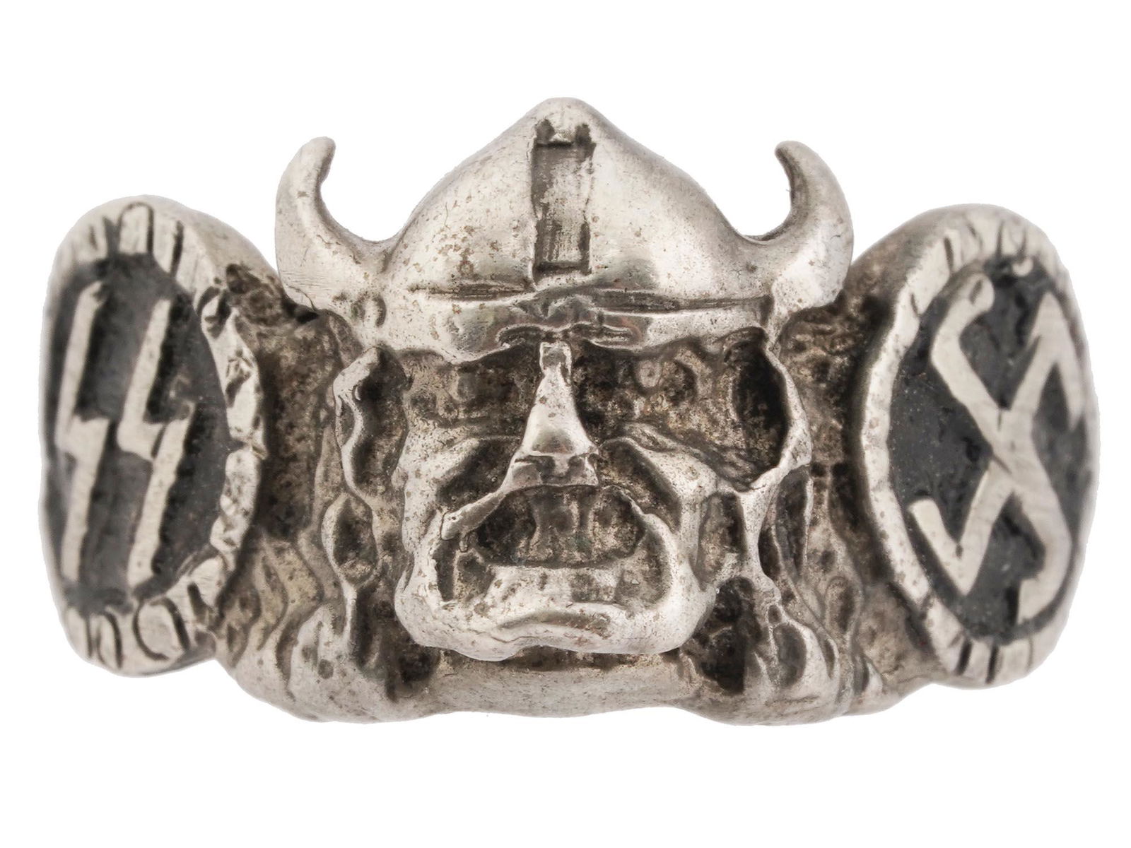 Wwii German Third Reich Ss 800 Silver Wiking Ring