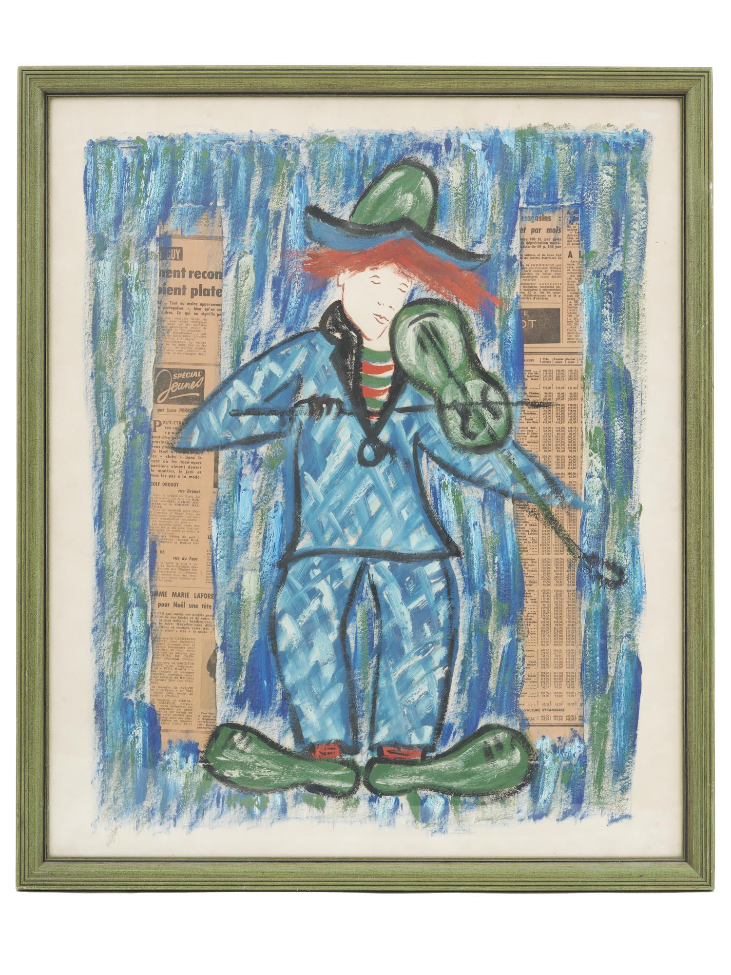 Francois Paris French Signed Mixed Media Painting