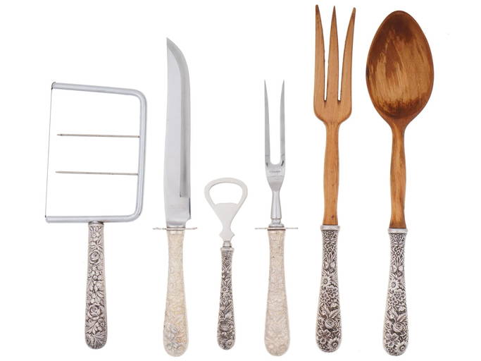 Antique American Silver Kitchen Utensils By Kirk