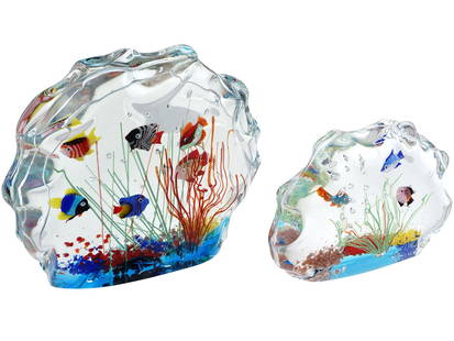 Aquarium Fish Coral Art Glass Desk Paperweights