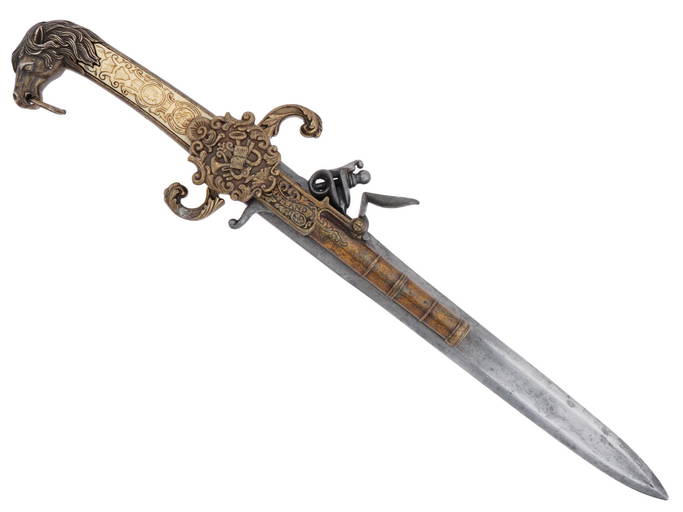Ketland Horsehead Flintlock Pistol Dagger Replica
