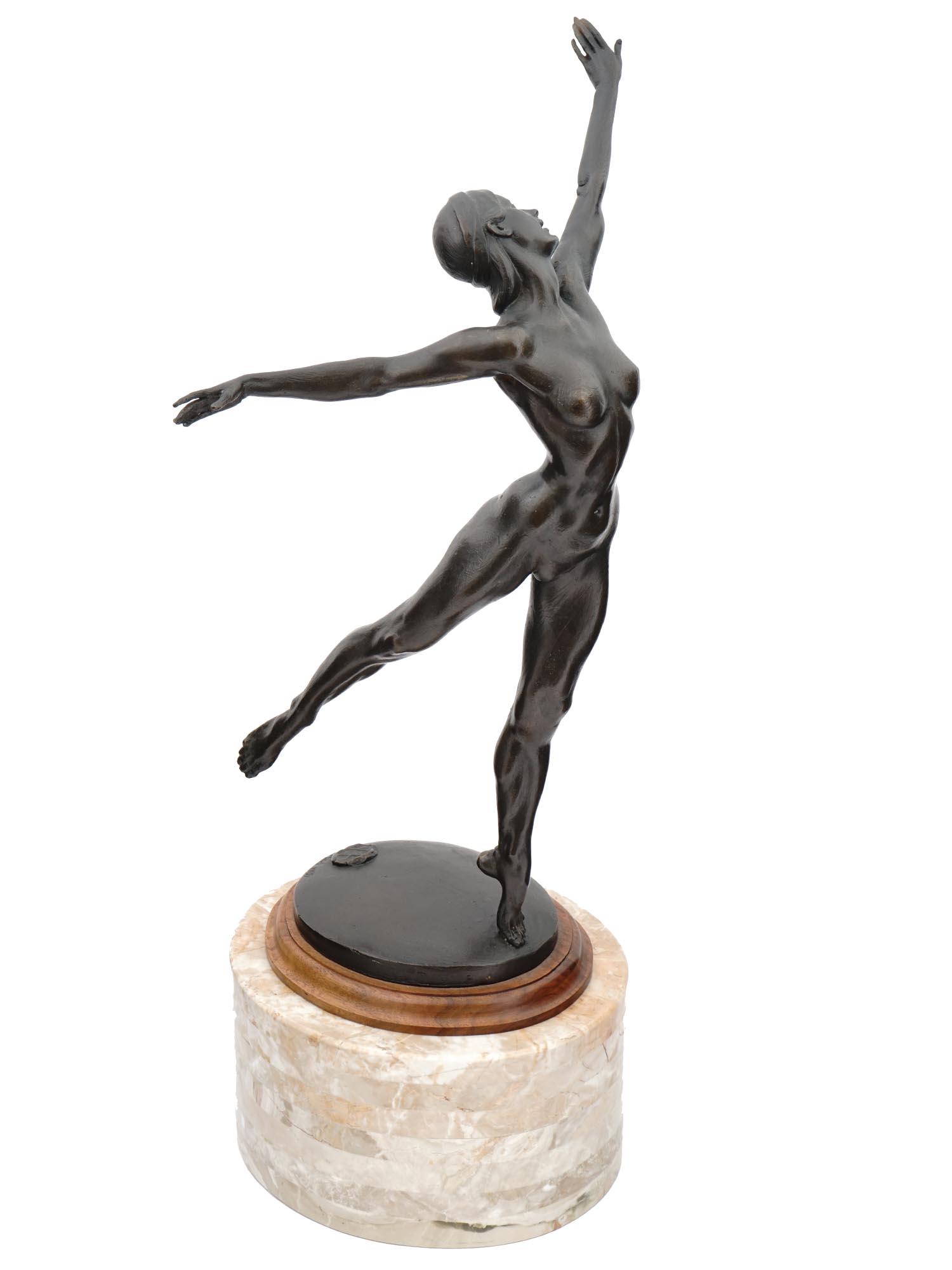 Vintage Bronze Female Ballet Dancer Sculpture