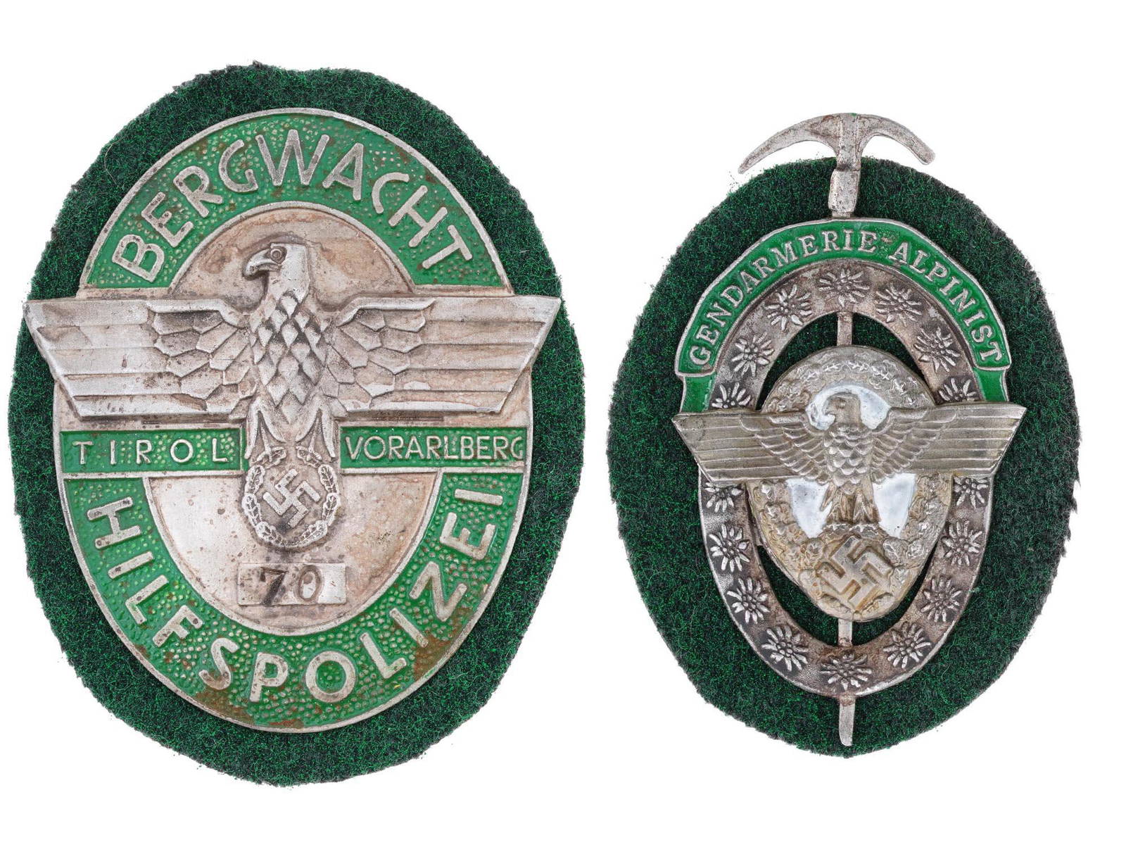 Wwii Nazi German 3rd Reich Mountain Troop Shields Auction