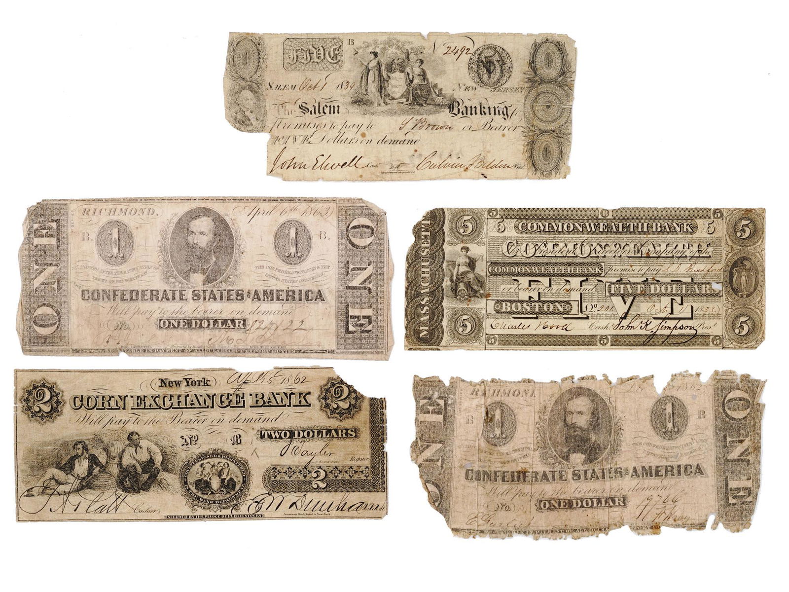 American Civil War Confederate States Currency