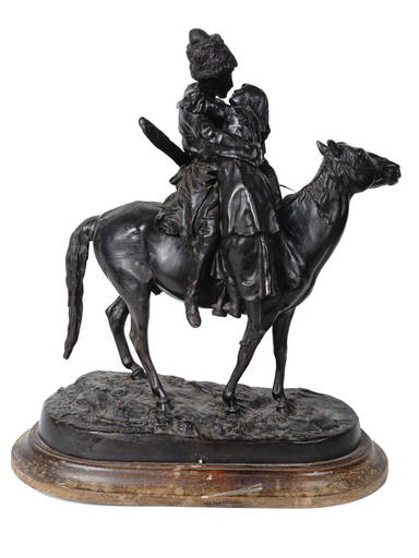 Antique Russian Bronze E. Lanceray, Goodbye Kiss