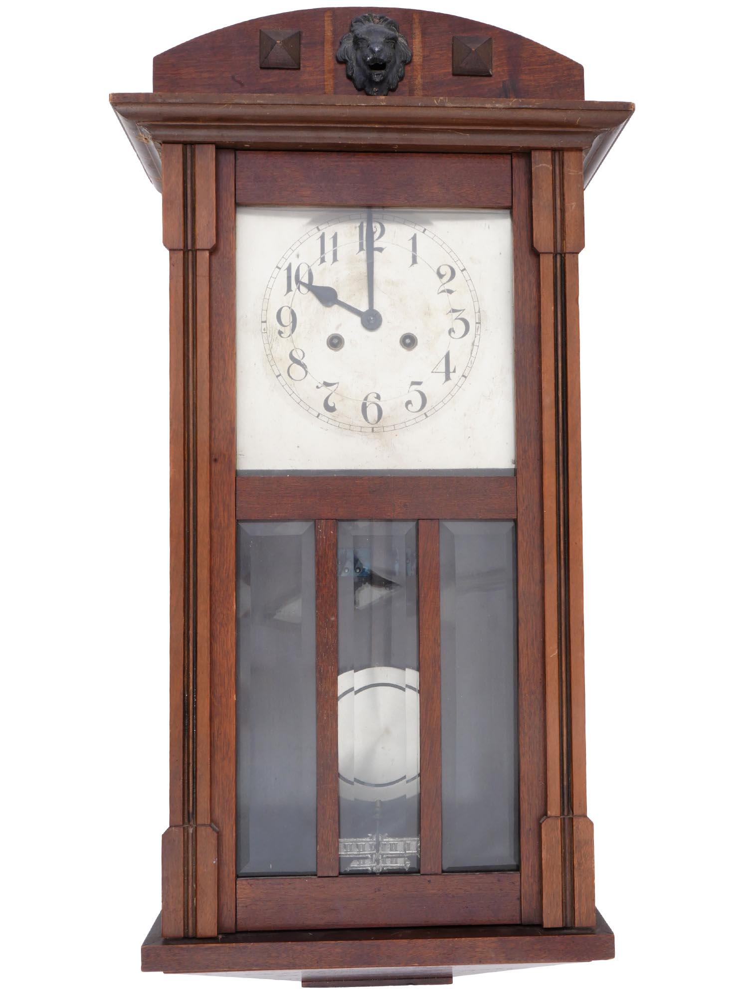 Antique German Junghans Art Deco Oak Cased Wall Clock Auction