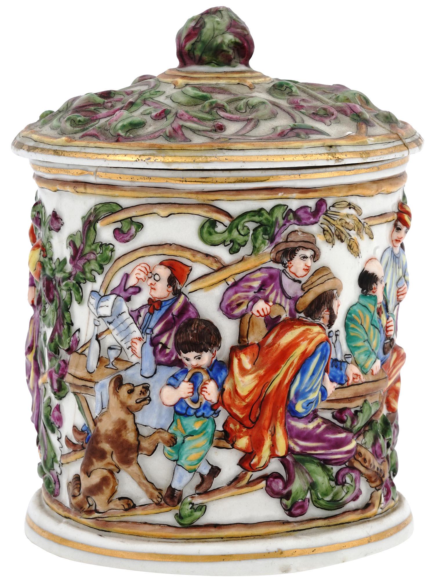 Antique Italian Capodimonte Porcelain Vanity Box