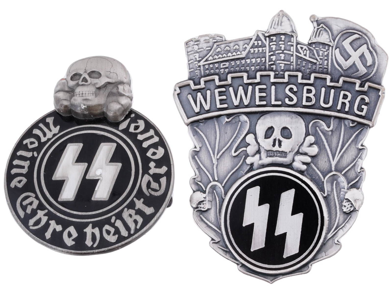 Wwii Nazi German Waffen Ss Pin Badges Auction