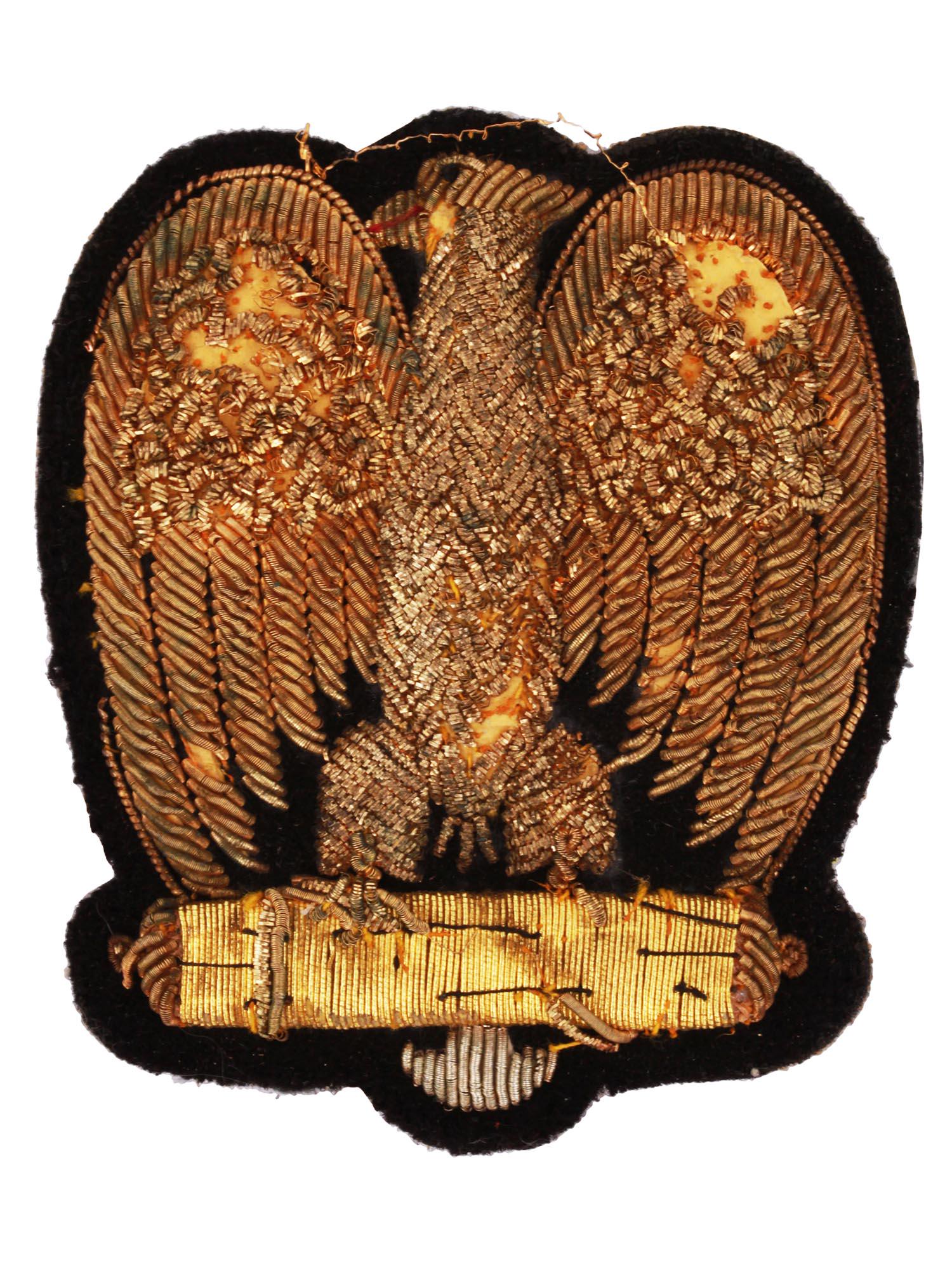 Large Ww2 Italian Fascist General Cap Eagle Patch Auction