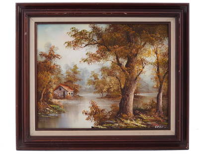 Irene Cafieri Forest Lake Oil Painting