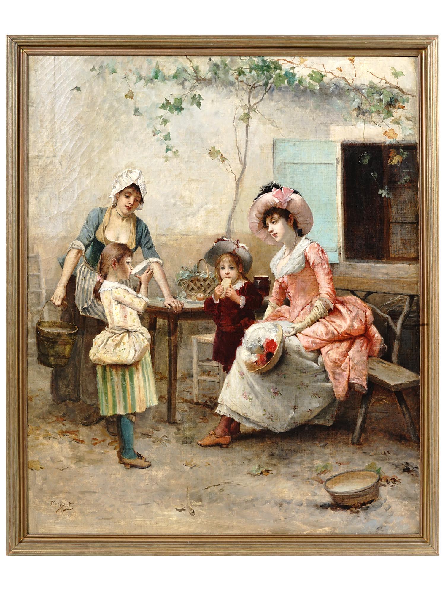 French Genre Scene Oil Painting By Emile Pinchart Auction