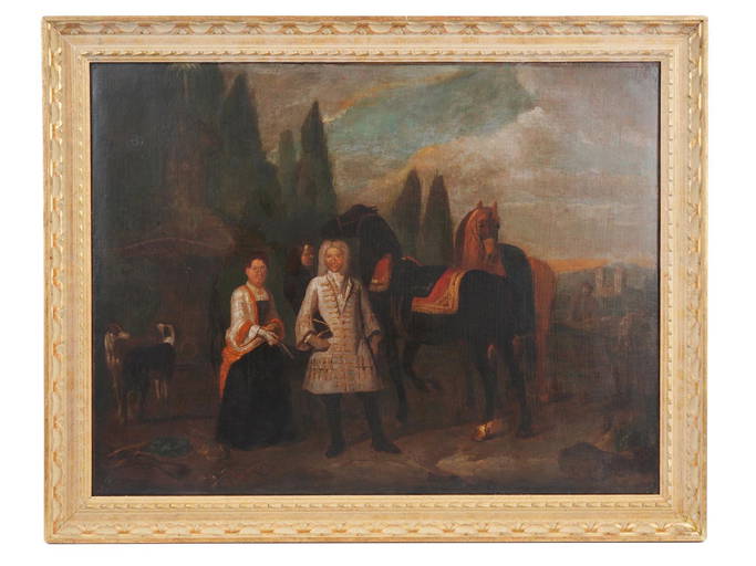 18th Century Italian Royal Family Oil Painting