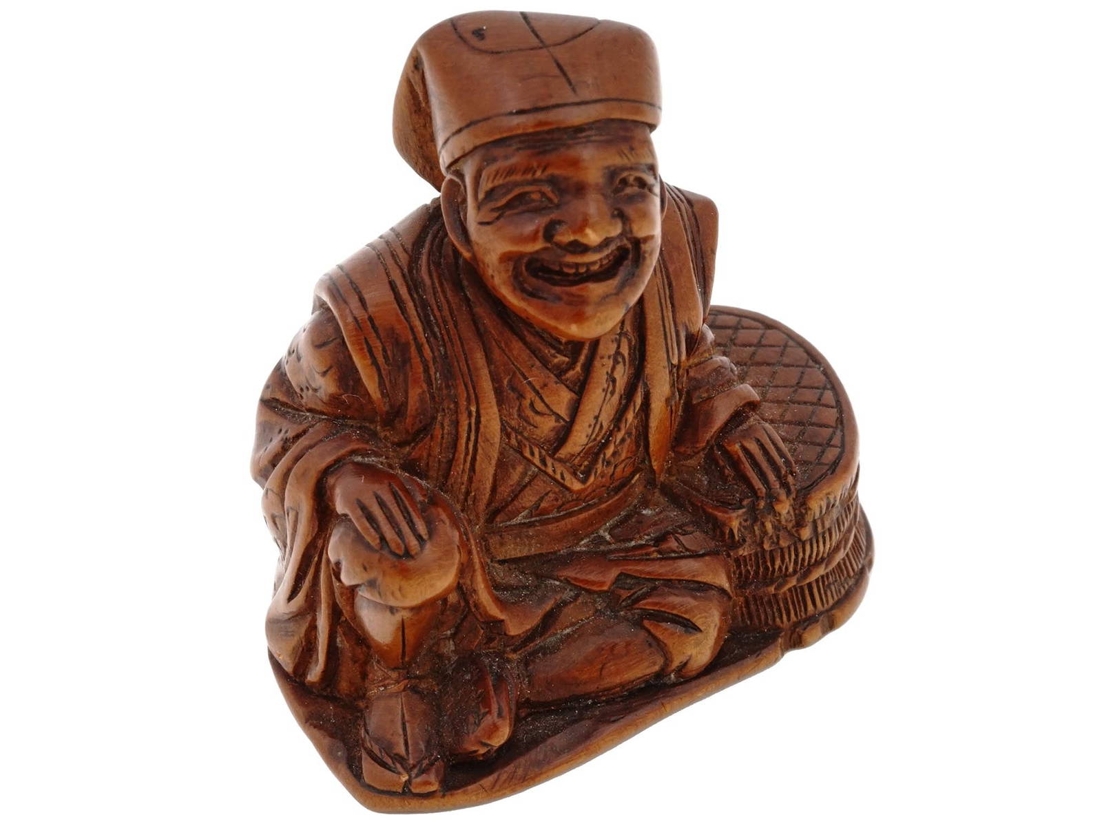 Antique Japanese Carved Nut Pit Seed Netsuke Auction