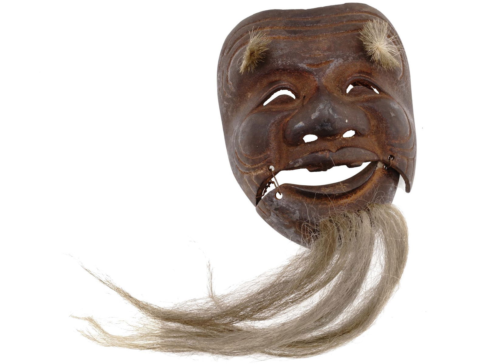 Antique Japanese Bronze Full Face Mask Somen Auction