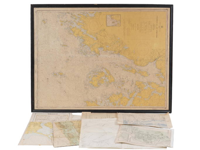 Maps Cartography Items With 2 Hand Drawings