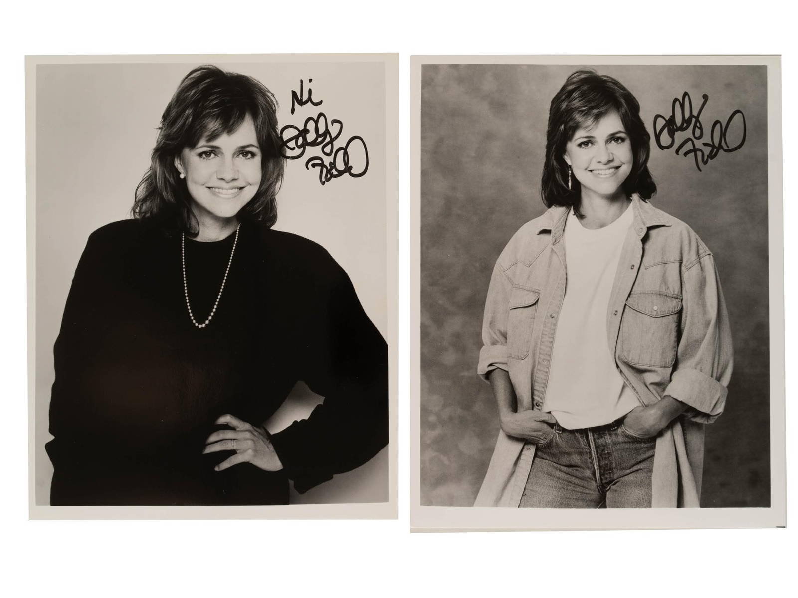 Sally Field Pair Of Autograph Photographs Signed Auction