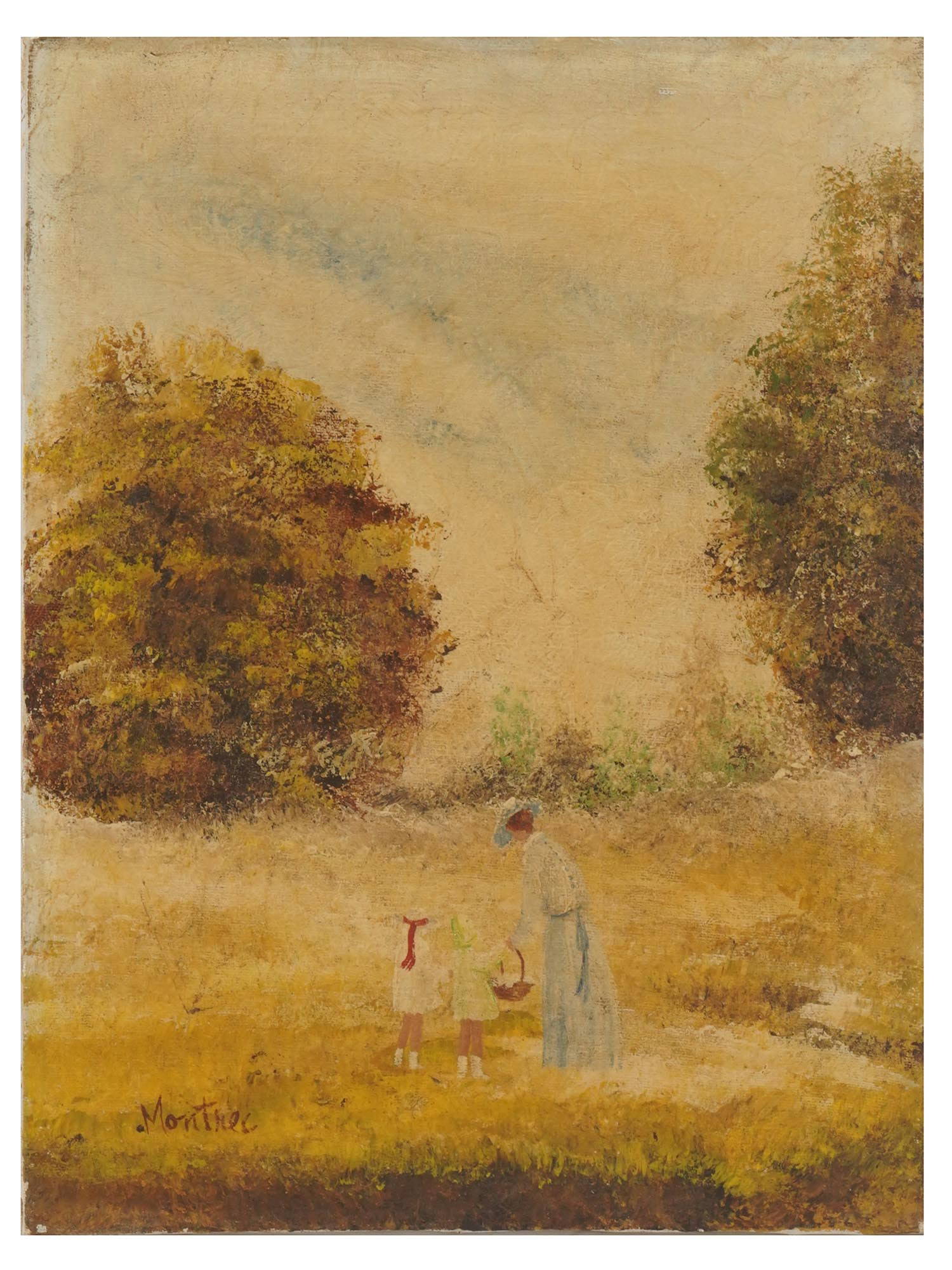 Mid Century French Painting Signed By Montrec Auction