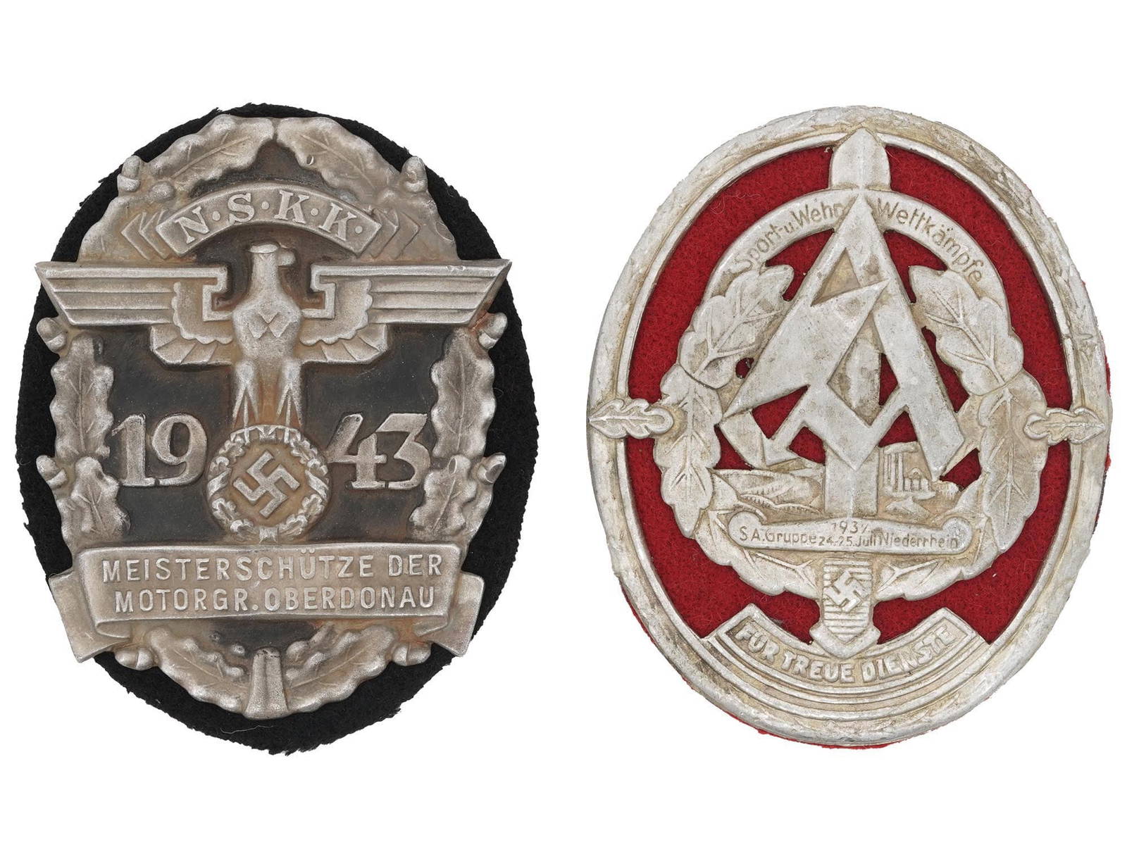 Wwii Nazi German Third Reich Nskk And Sa Shields Auction