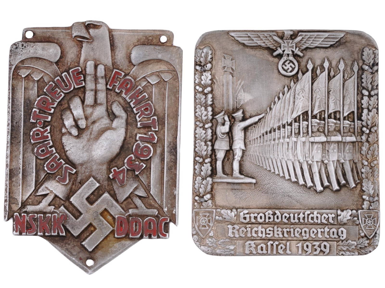 Group Of Two German Wwii Nskk Ddac Plaques Auction