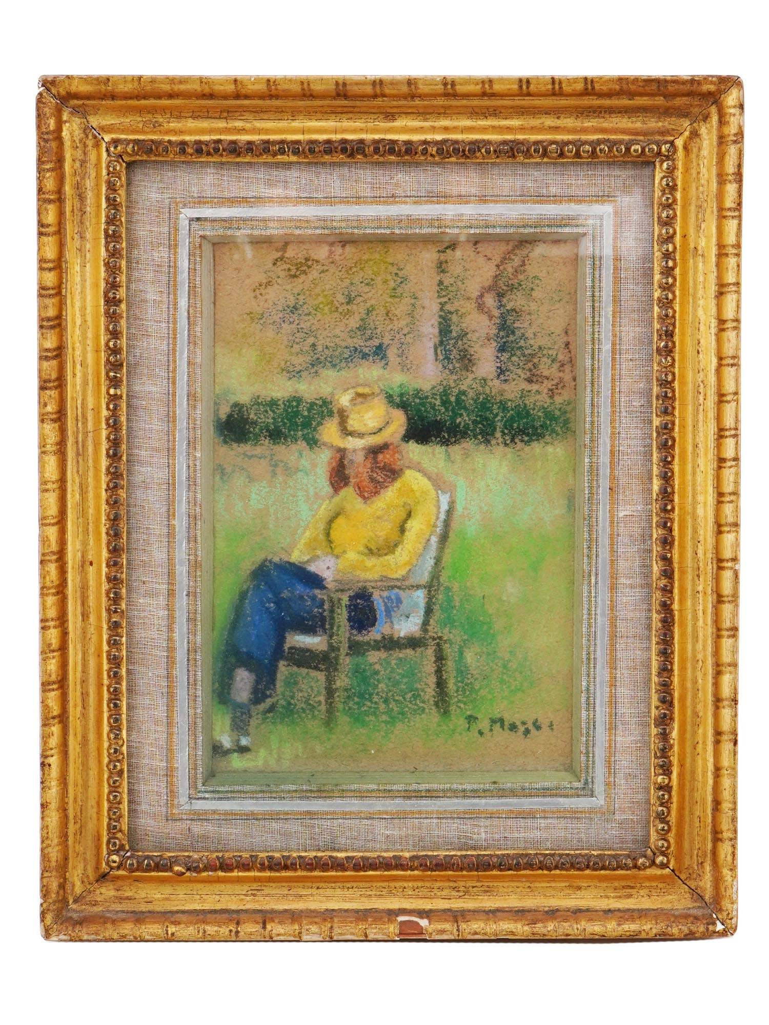 Paul Lucien Maze French Pastel On Paper Painting Auction