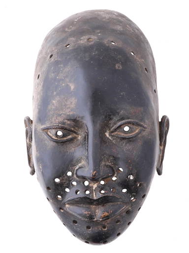 West African Nigerian Benin Bronze Ife Head Mask