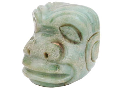 Pre Columbian Mesoamerican Carved Hard Stone Head Auction
